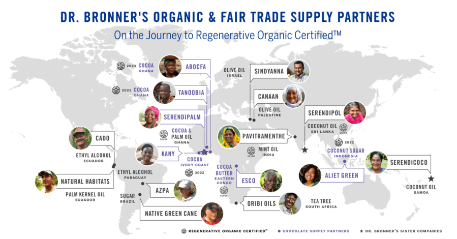 Fair Trade Map - Dr. Bronner's